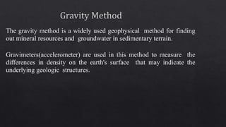 Surface and subsurface investigations for groundwater | PPTX