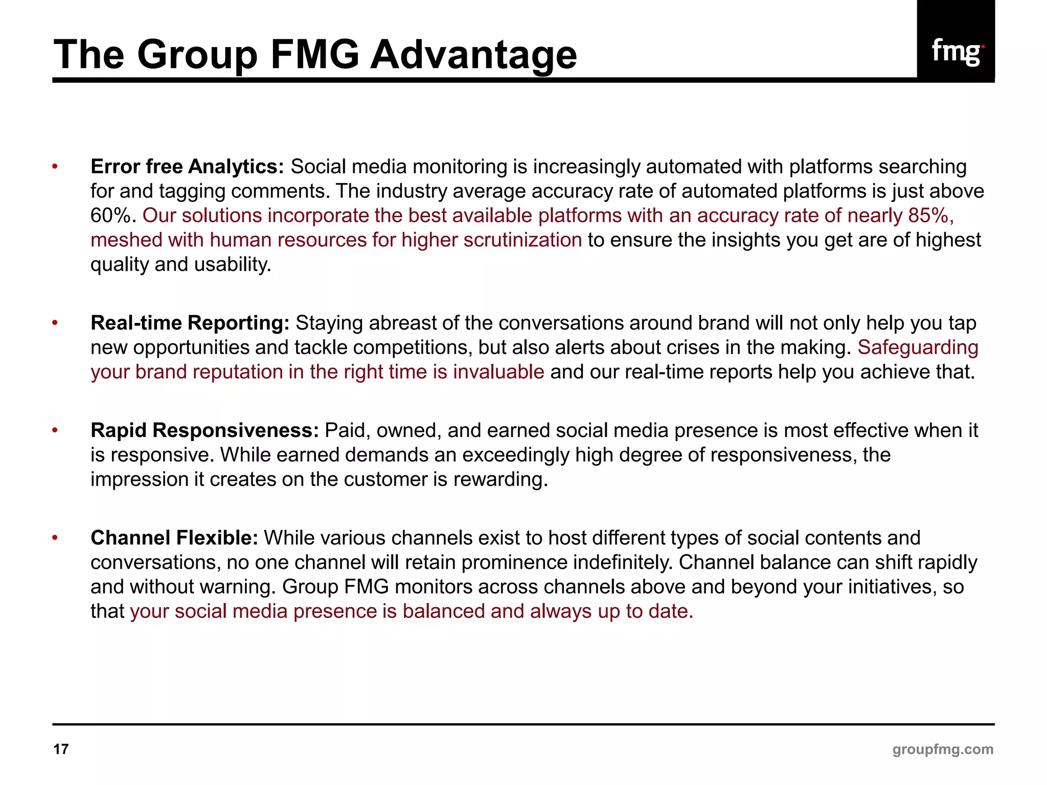 Social Media Value Proposition - Group FMG | PPTX