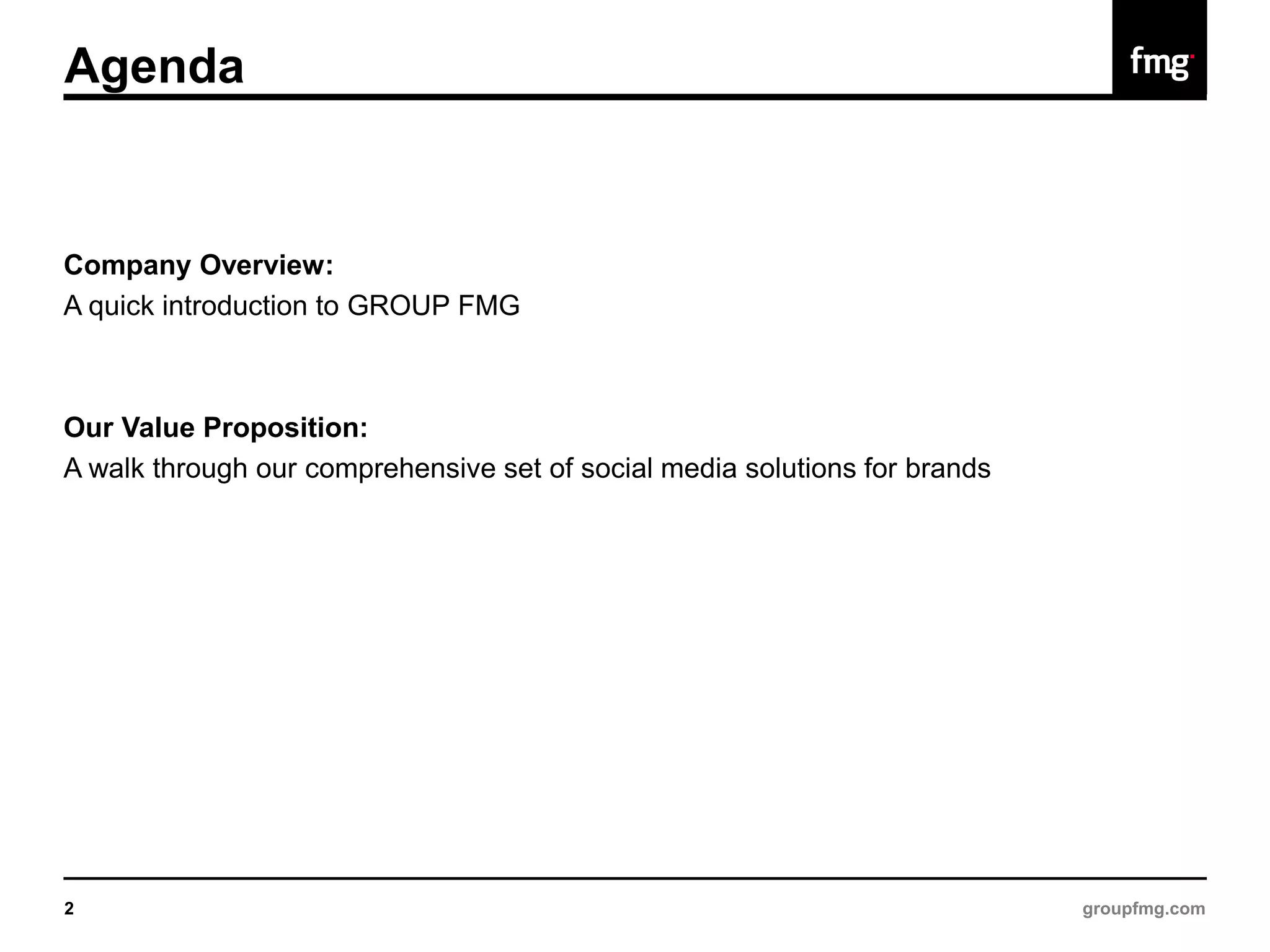 Social Media Value Proposition - Group FMG | PPTX