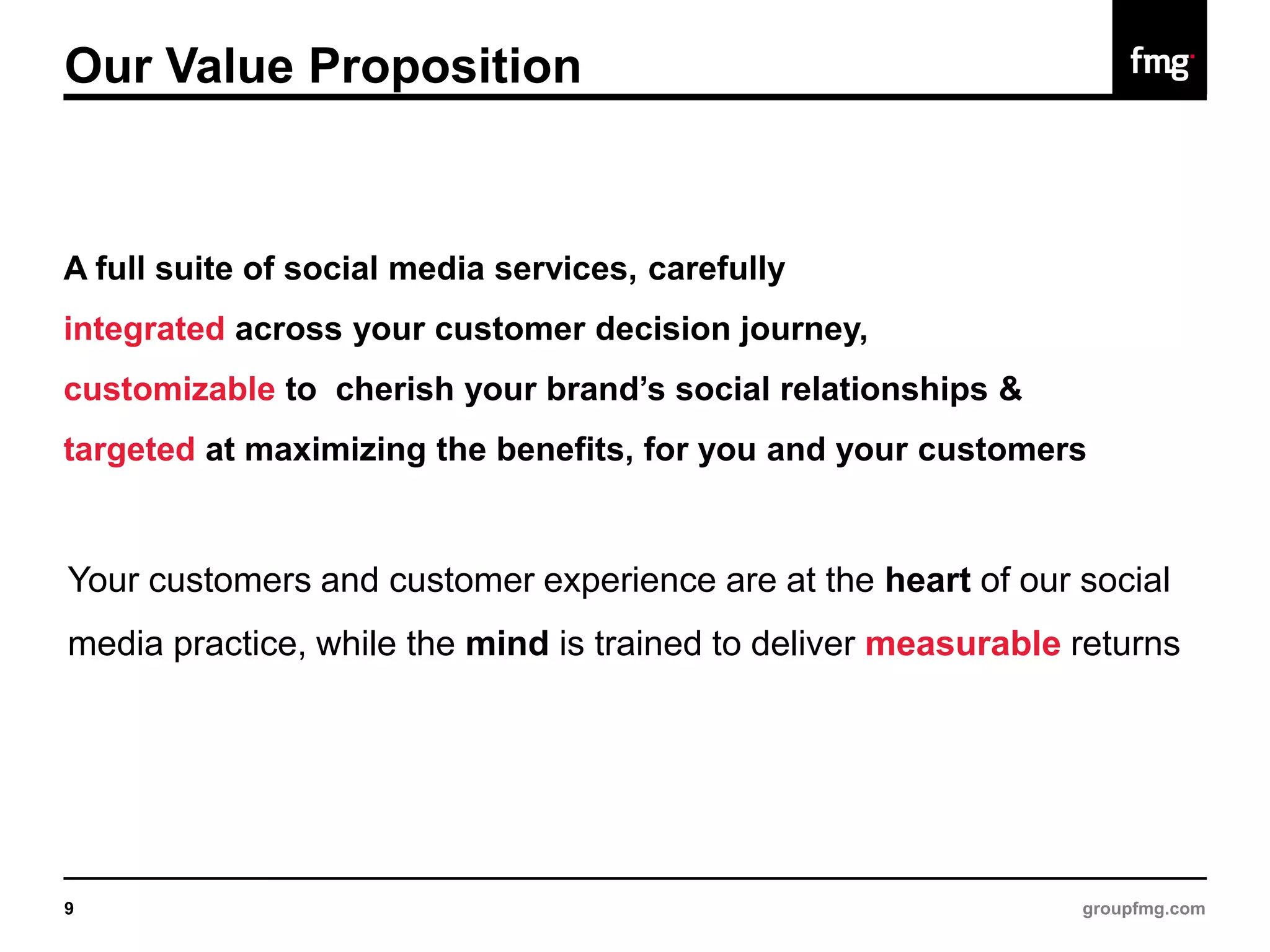 Social Media Value Proposition - Group FMG | PPTX
