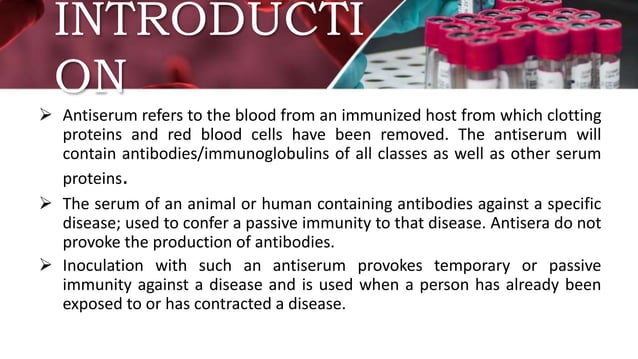 antiserum by samawia iqbal | PPTX | Infectious Diseases | Diseases and ...