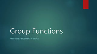 Group functions | PPTX
