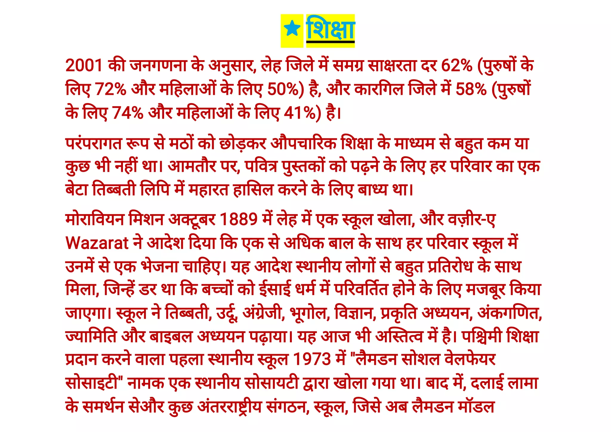 Hindi AIP project on LADAKH class 10 | PDF