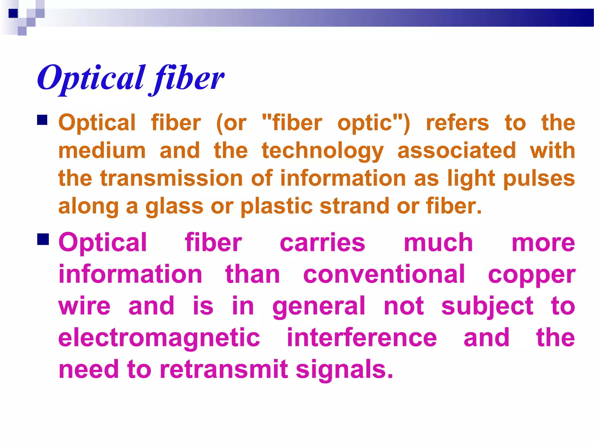 optical fiber ppt | PPT