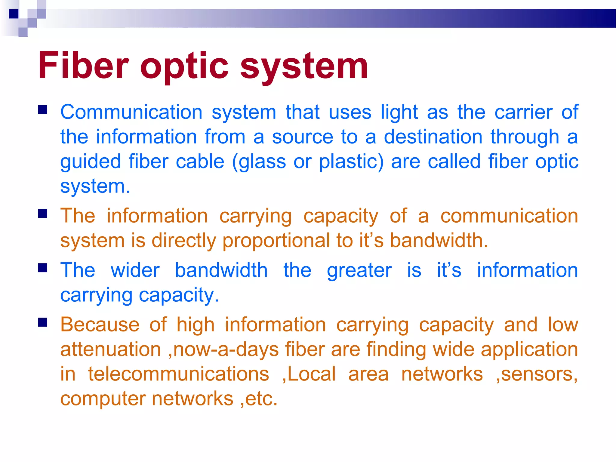 optical fiber ppt | PPT