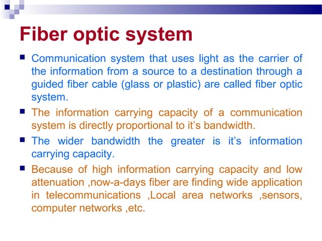 optical fiber ppt | PPT | Computer Networking | Computing