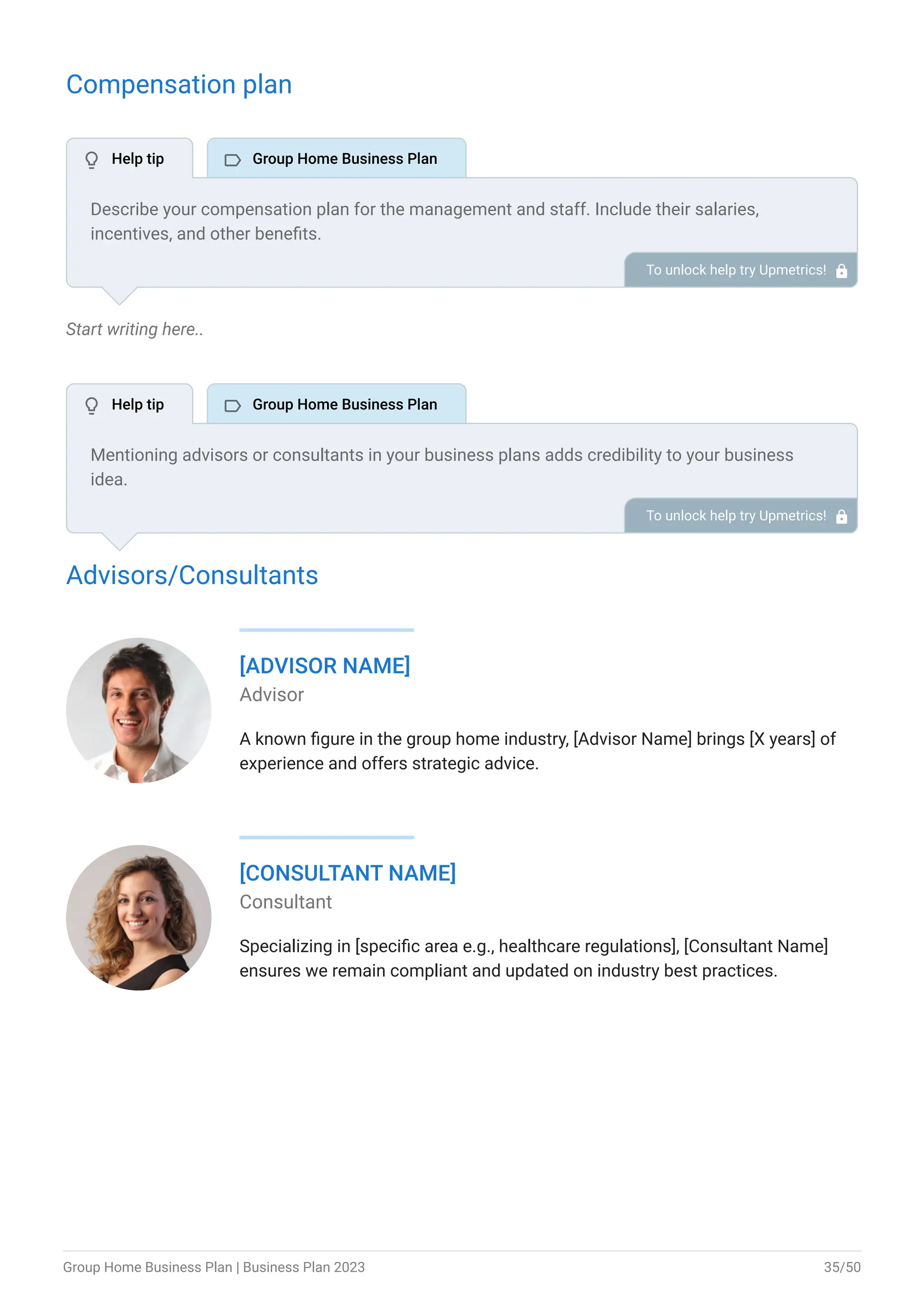 Group Home Business Plan Example | Upmetrics | PDF