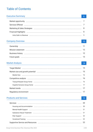 Group Home Business Plan Example | Upmetrics | PDF