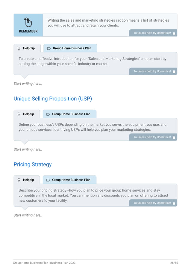 Group Home Business Plan Example | Upmetrics | PDF
