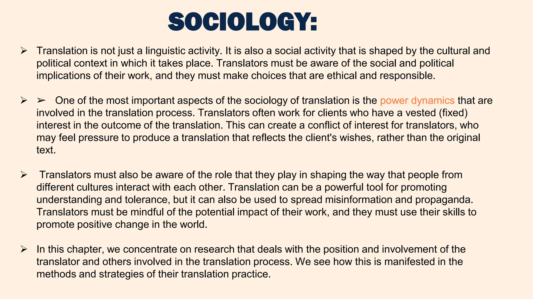 THE ROLE OF TRANSLATOR: visibility, ethics and sociology | PPTX