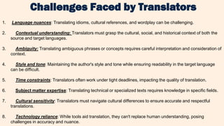 THE ROLE OF TRANSLATOR: visibility, ethics and sociology | PPTX