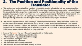 THE ROLE OF TRANSLATOR: visibility, ethics and sociology | PPTX