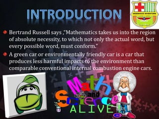 Maths in Green Cars - Ingenious Inventors | PPT