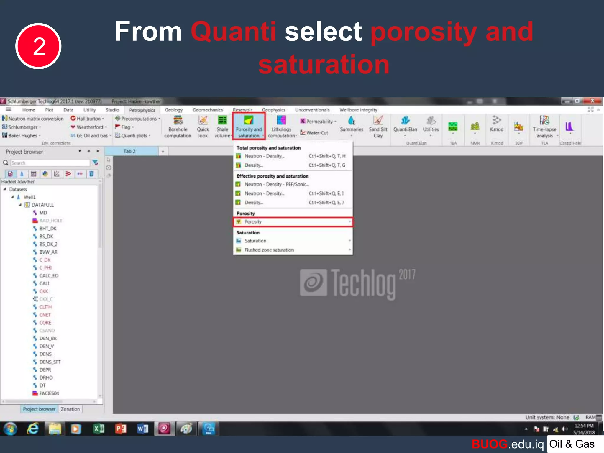Porosity Calculation Using Techlog Softwares | PPTX