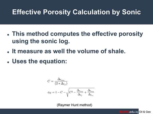 Porosity Calculation Using Techlog Softwares | PPTX