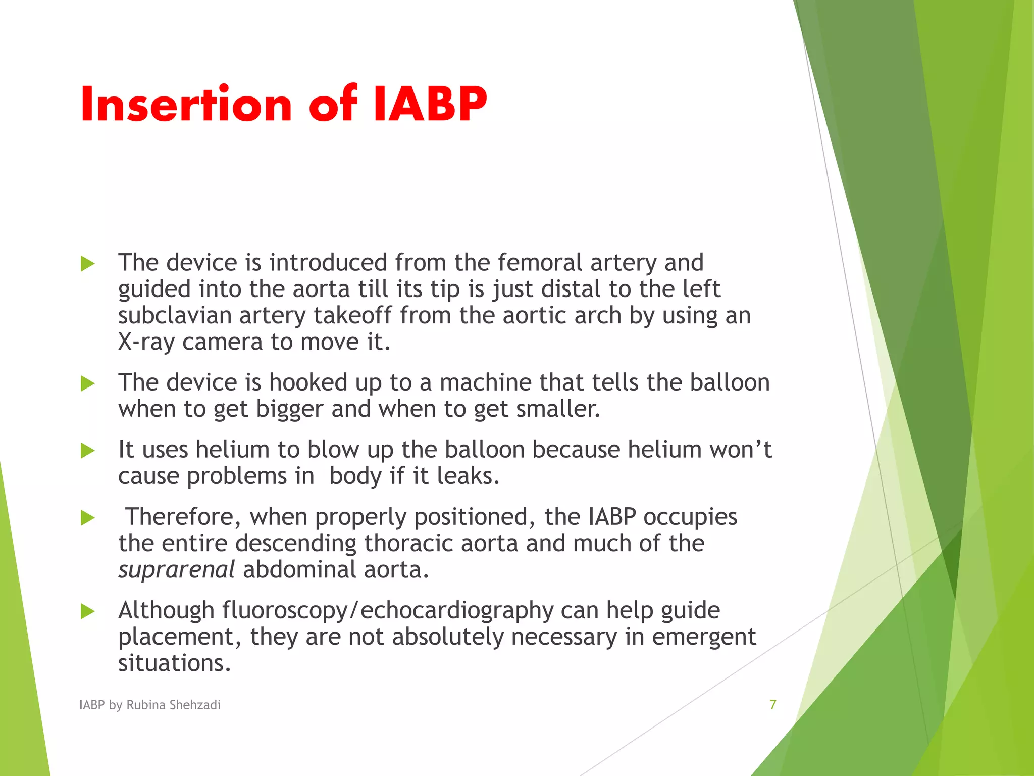 Intra Aortic Balloon Pump by Rubina Shehzadi RN | PDF
