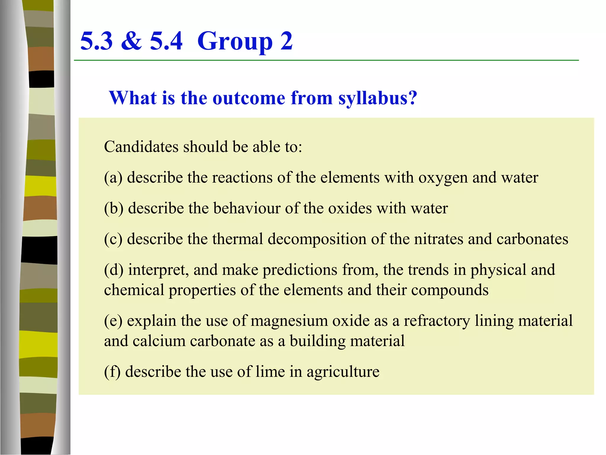 Group 2 Elements - Trends and Properties | PPT