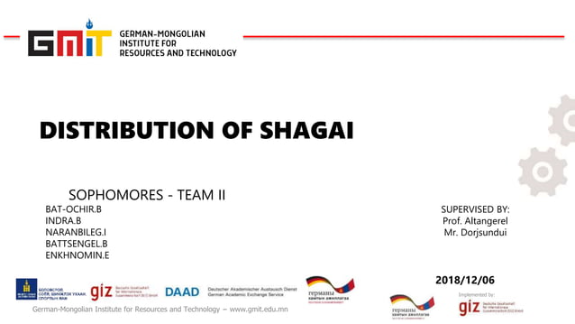 The Distribution of Shagai /Presentation/ - Шагайны тархалт | PPT