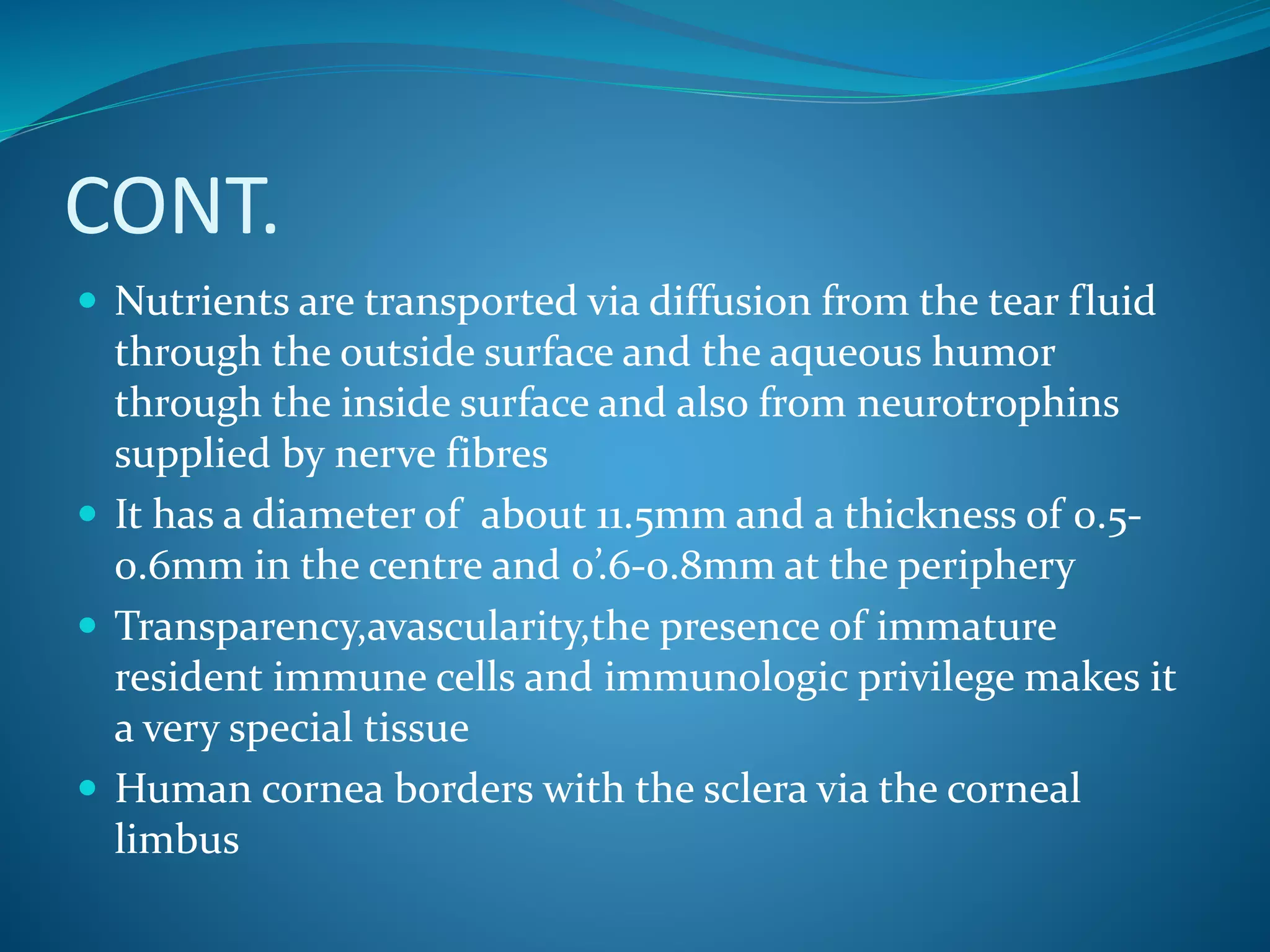 ANATOMY OF THE CORNEA | PPTX