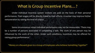 Group incentive plans | PPTX | Business Accounting & Finance | Business