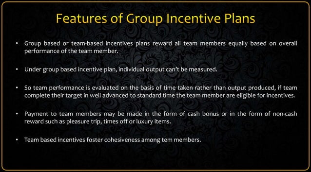 Group incentive plans | PPTX | Business Accounting & Finance | Business