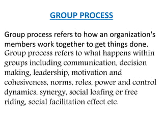 Group and intergroup processes | PPTX