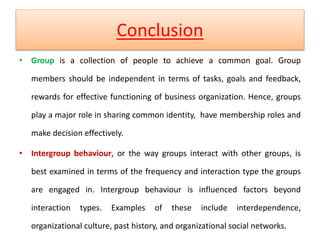 Group and intergroup processes | PPTX