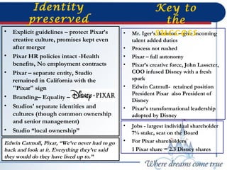 Pixar - Disney M&A Situation | PPT