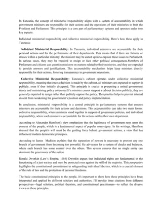 Ministerials accountability and types of accountability | DOC