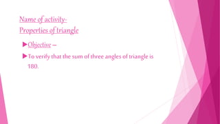 Sum of all Angles of a Triangle | PPTX