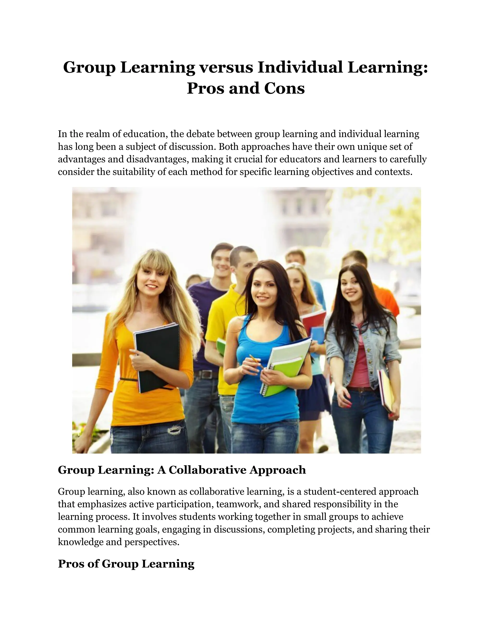 Group Learning versus Individual Learning Pros and Cons.pdf