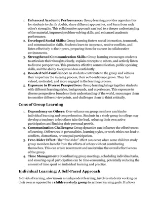 Group Learning versus Individual Learning Pros and Cons.pdf