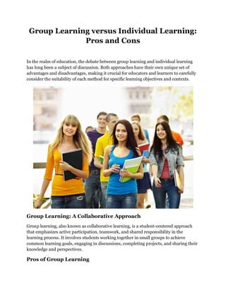 Group Learning versus Individual Learning Pros and Cons.pdf