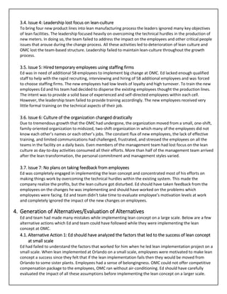 Major case analysis: Lean Initiatives and Growth at Orlando Metering ...