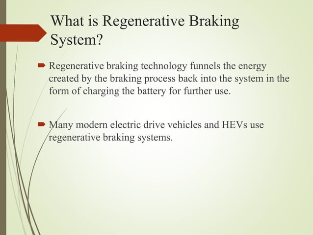 Regenerative Braking System | PPT