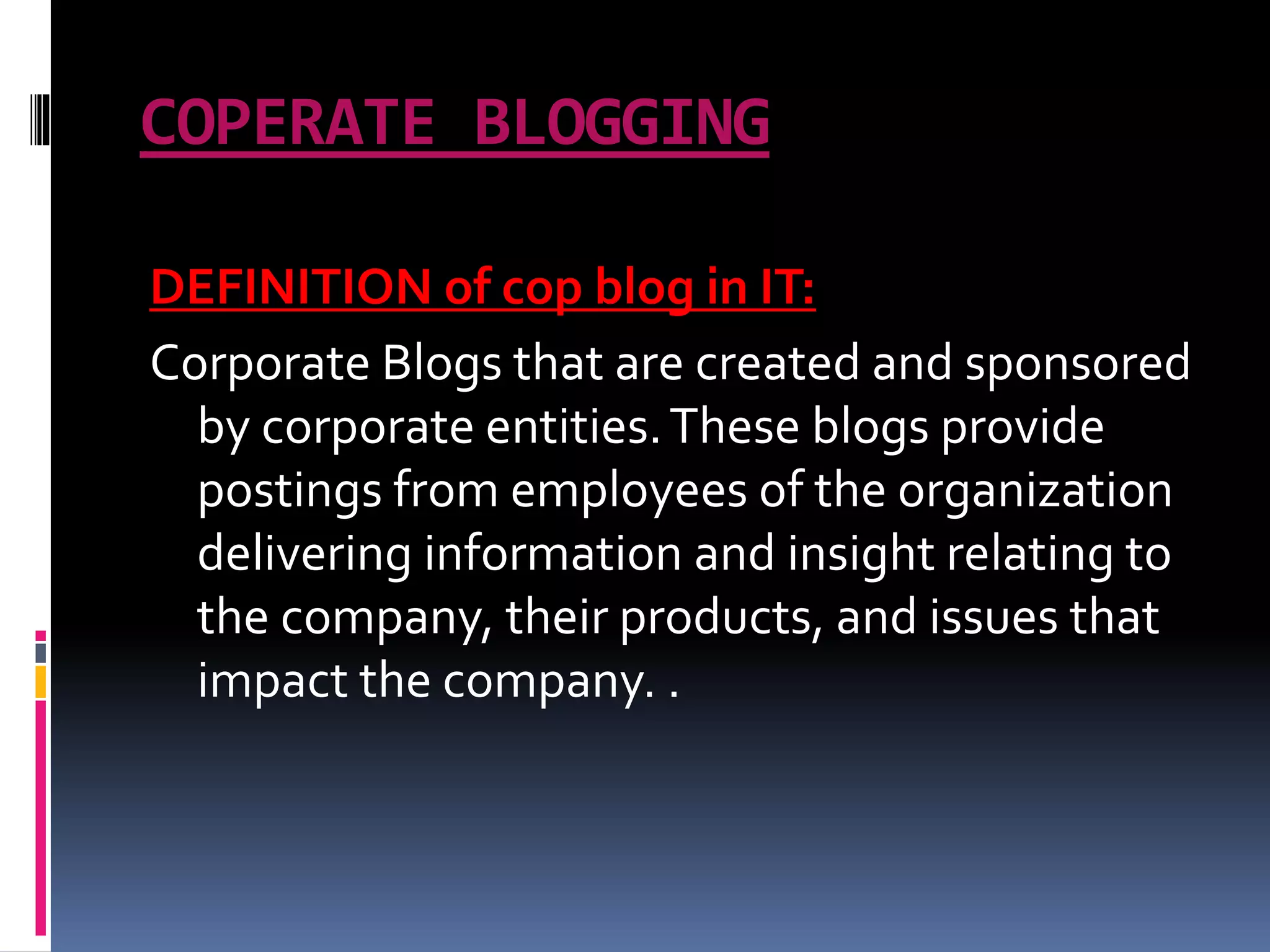 corporate blogging | PPTX