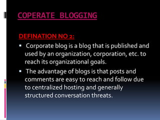 corporate blogging | PPTX