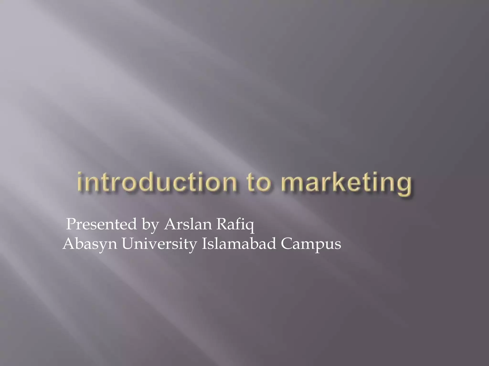 Introduction to Marketing | PPT