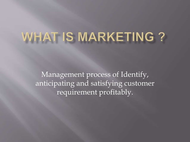 Introduction to Marketing | PPT