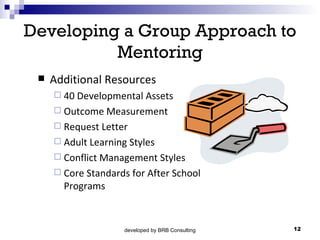 Group mentoring. developing a group mentoring program | PPT