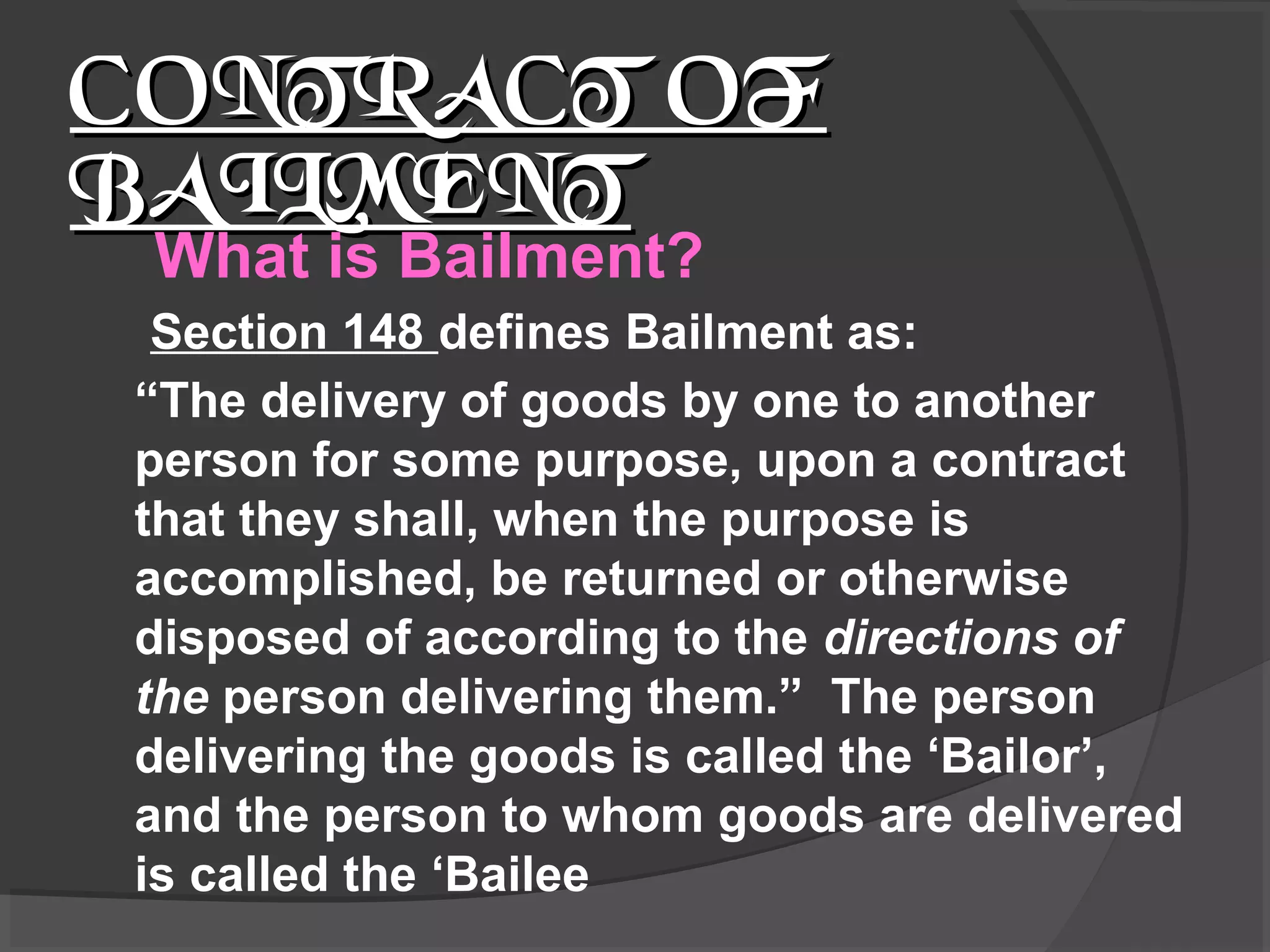 Special Contracts: Indemnity,Guarantee,Bailment and Pledge | PPT