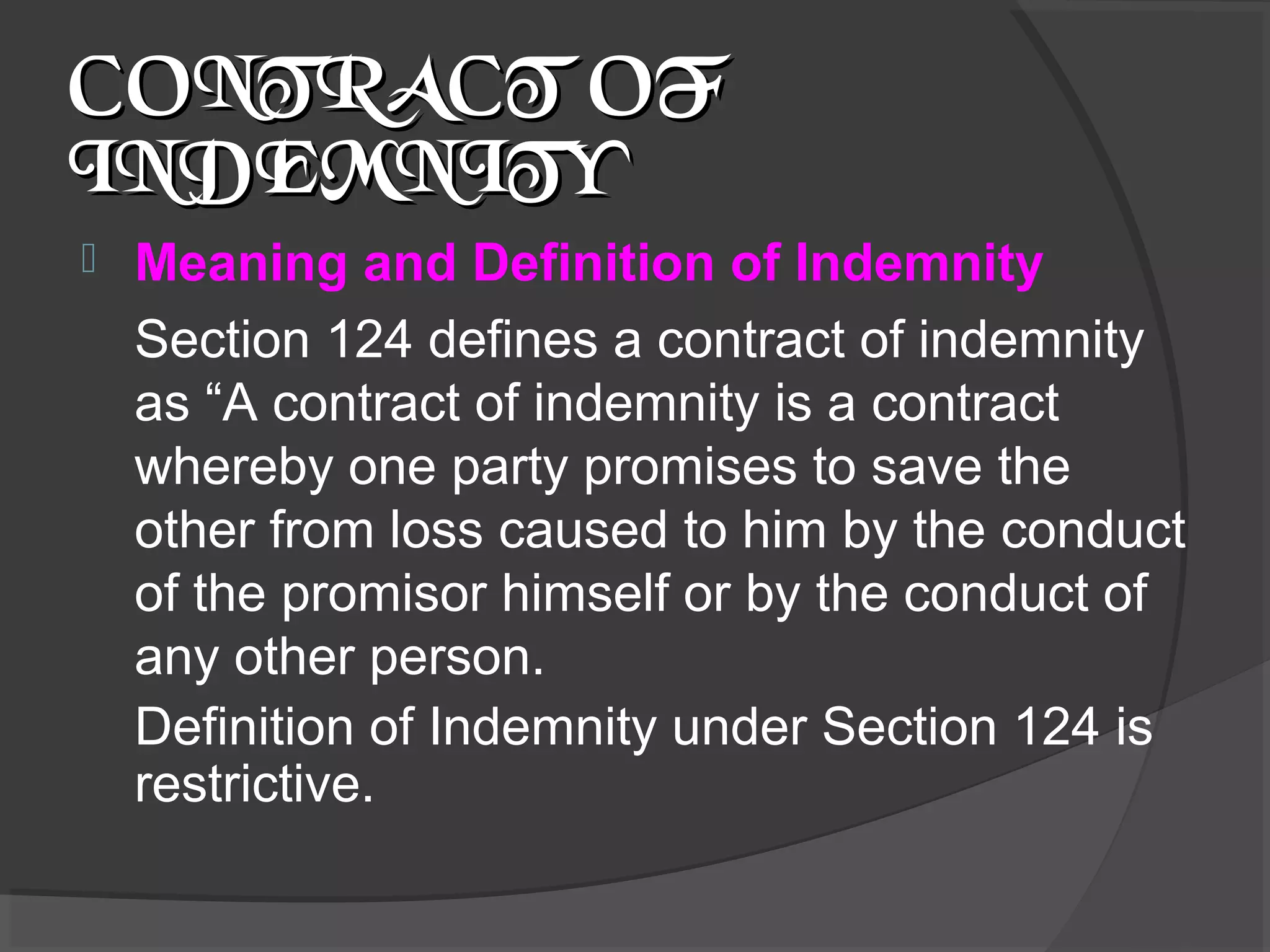 Special Contracts: Indemnity,Guarantee,Bailment and Pledge | PPT