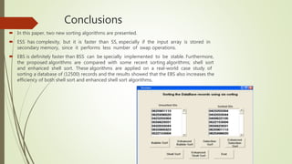 enhancement of sorting algorithm | PPTX | Programming Languages | Computing