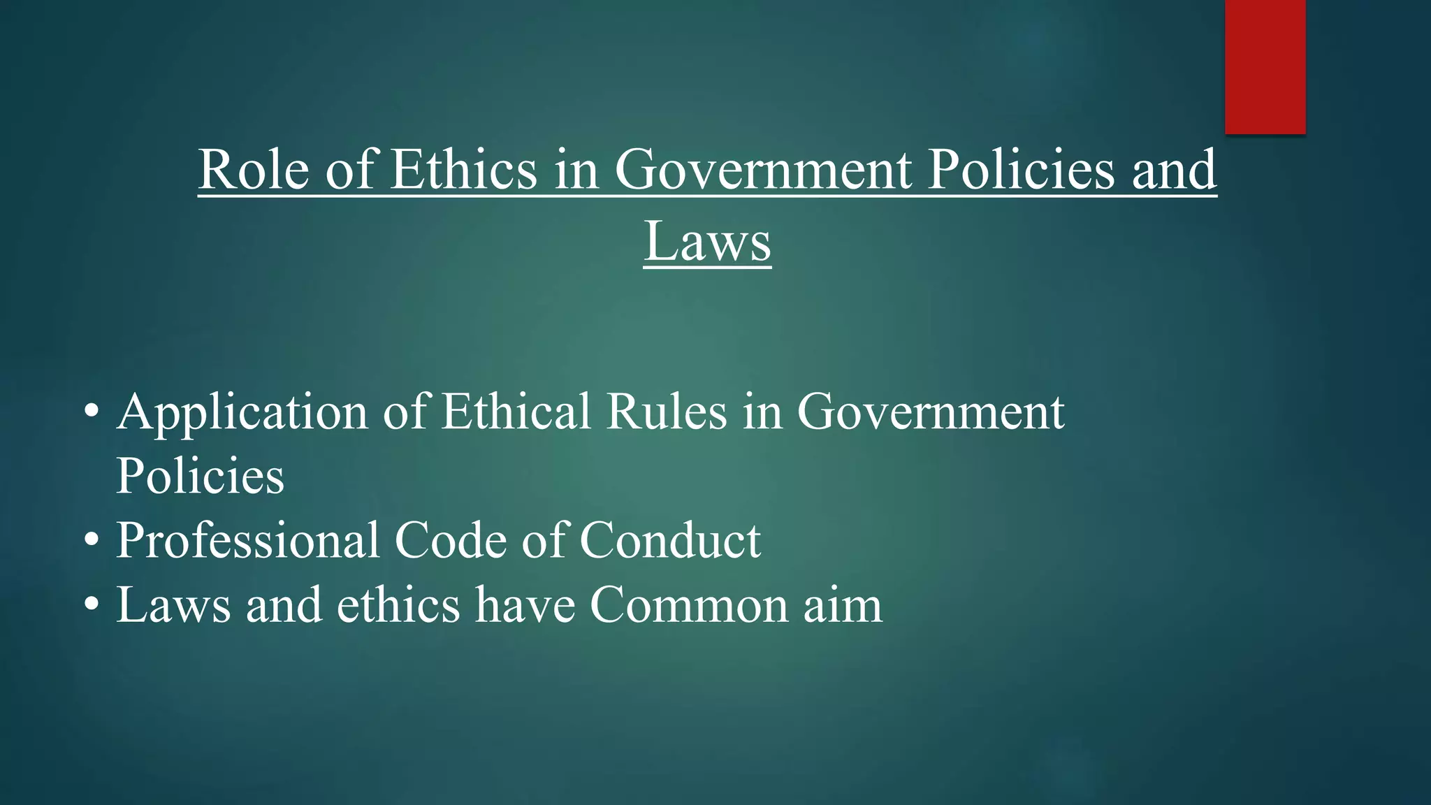 corporate governance related to ethic topics | PPT