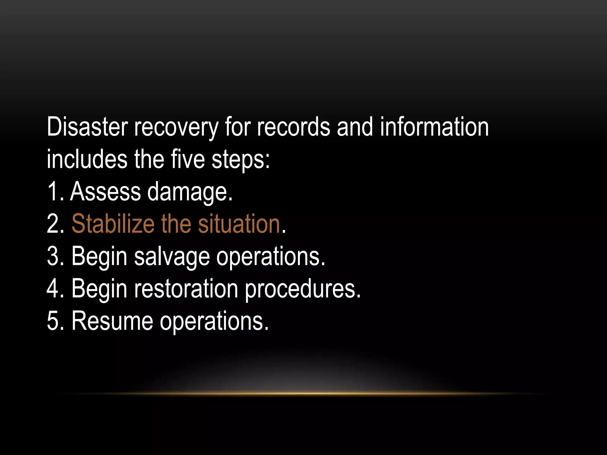 DISASTER RECOVERY IN RECORD MANAGEMENT PROGRAM | PPTX