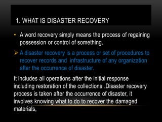 DISASTER RECOVERY IN RECORD MANAGEMENT PROGRAM | PPTX
