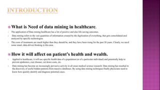 HEALTH PREDICTION ANALYSIS USING DATA MINING | PPTX