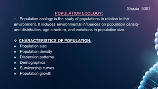 Population Ecology Fundamentals and types | PPT
