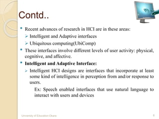 Human Computer Interface of an Information System | PPTX
