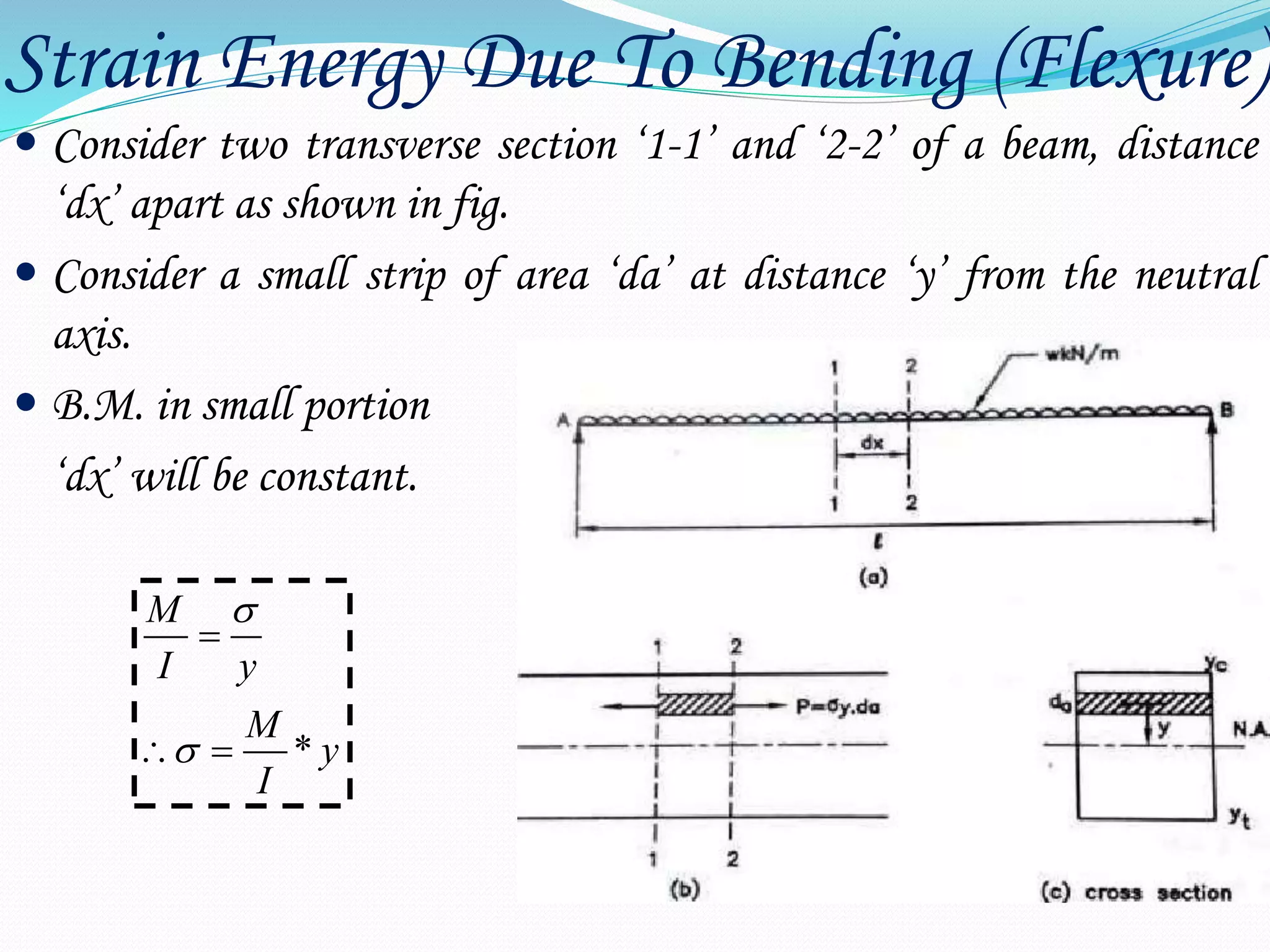 Study of Strain Energy due to Shear, Bending and Torsion | PPTX